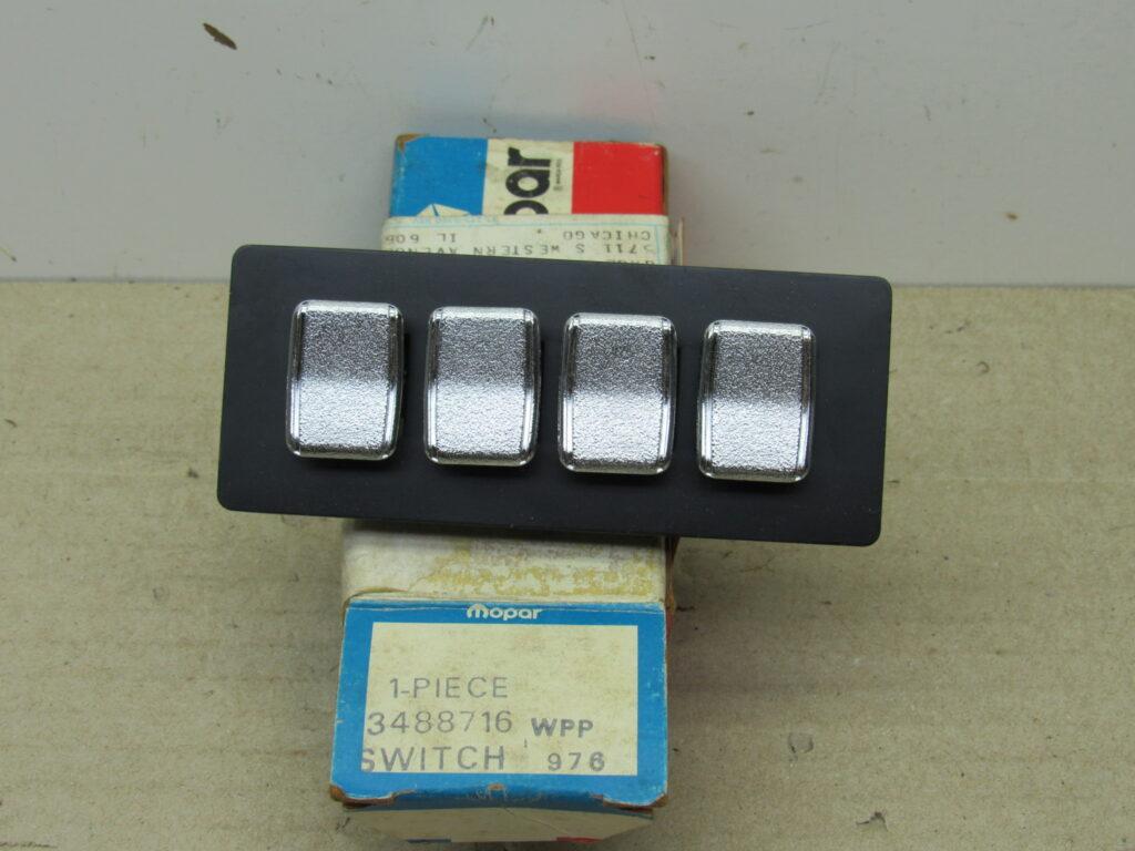 Electric Window Lift Switch# 3488716 - LF - 4 Gang - Chrysler - 1972-73 ...