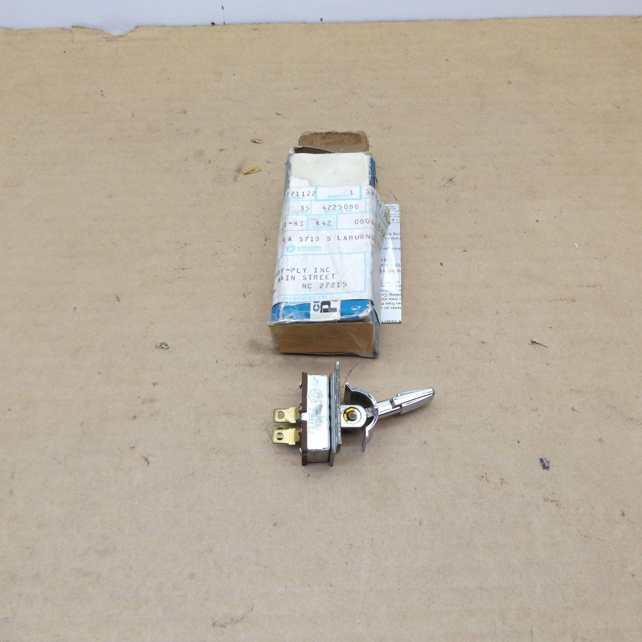 Heater Blower / Rear Window Defogger Switch# 2771122 - C - Body - 1967 ...