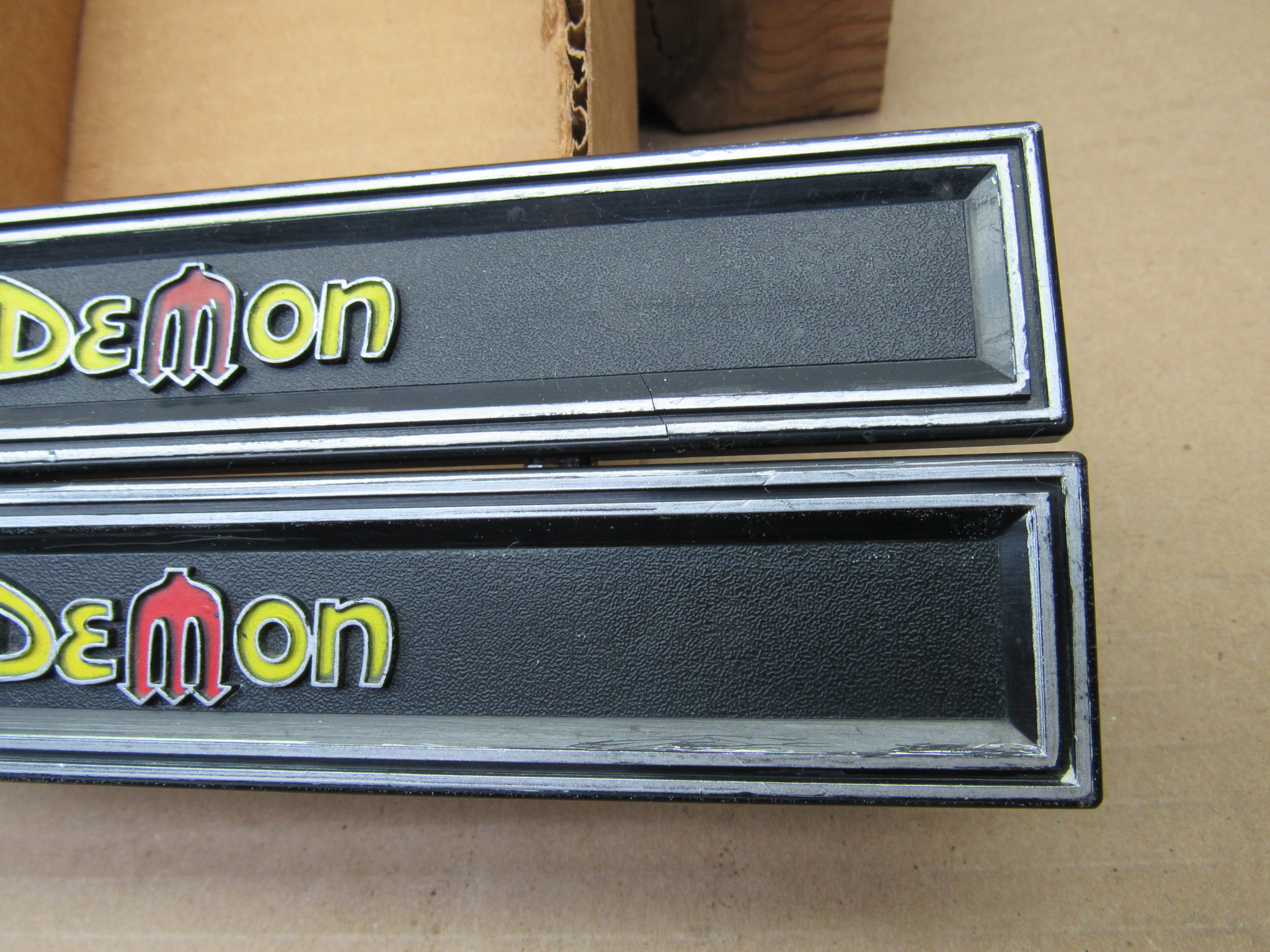 Door Inside Trim Panel Garnish Nameplate# 3613436 - Pair - Dodge Demon ...